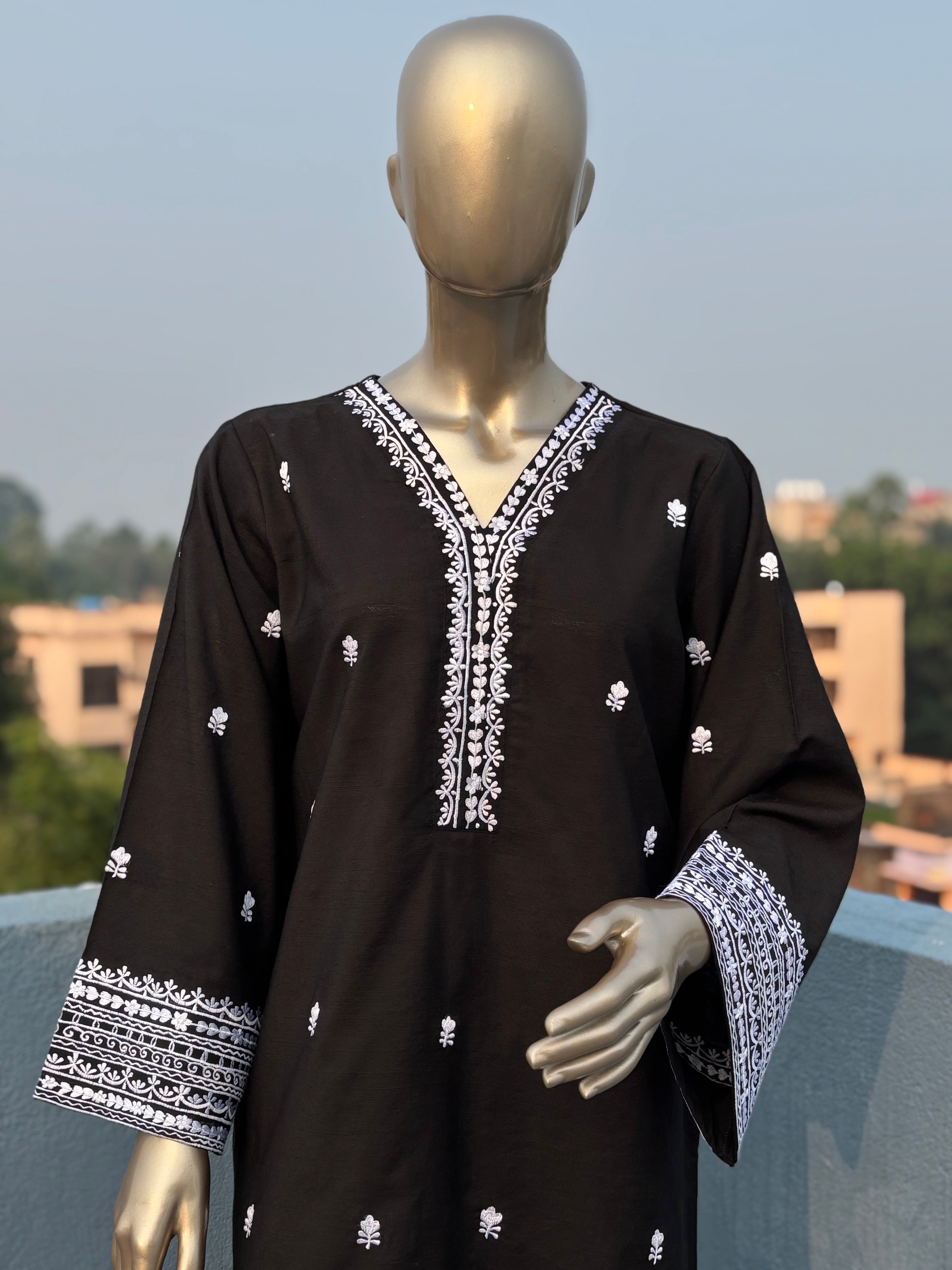 Black with Black Embroidered Pakistani Style Co-ord sets – kihums clothing